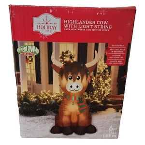 Gemmy | Holiday | Left New 6ft Highlander Cow With Light String ...